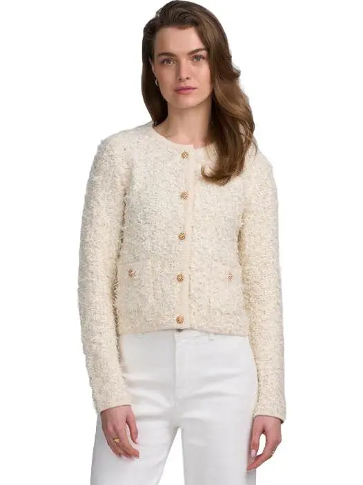 ELLE COLLECTION Boucle Knit Cardigan - Ivory