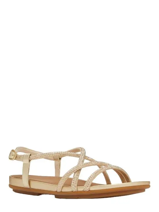Fitflop Gracie Crystal Strappy Sandals - Platino