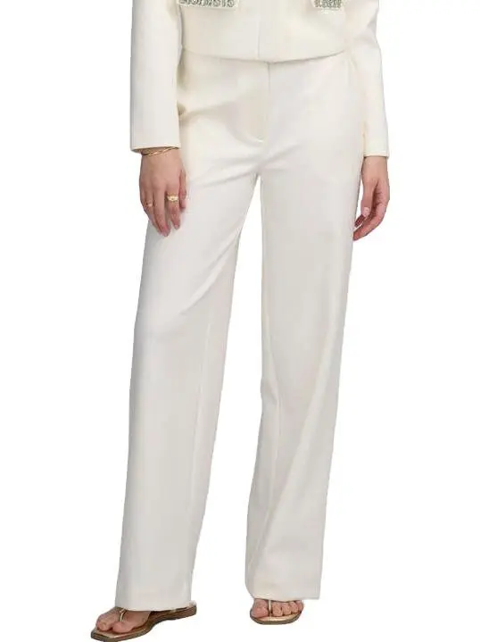 ELLE COLLECTION Neoprene Wide Leg Pant - Ivory