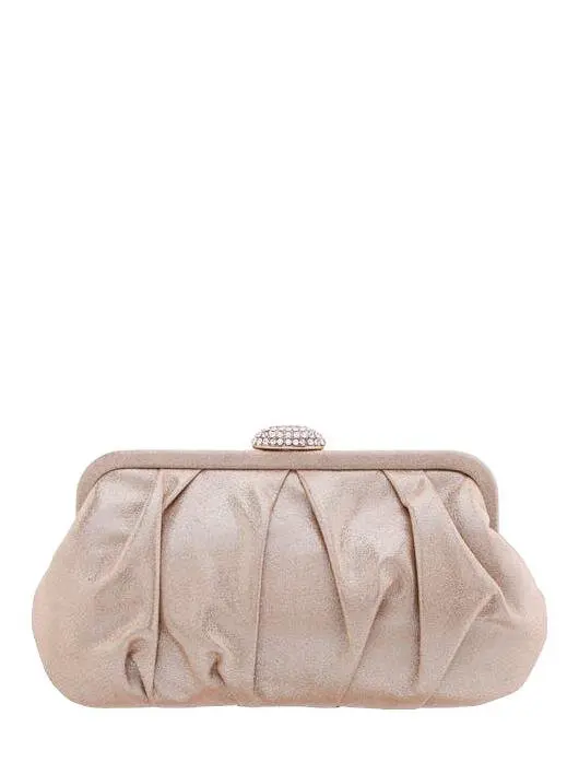 Nina Concord Frame Clutch - Taupe