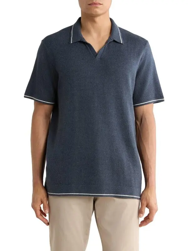 Marine Layer Liam Knit Polo - Dark Indigo