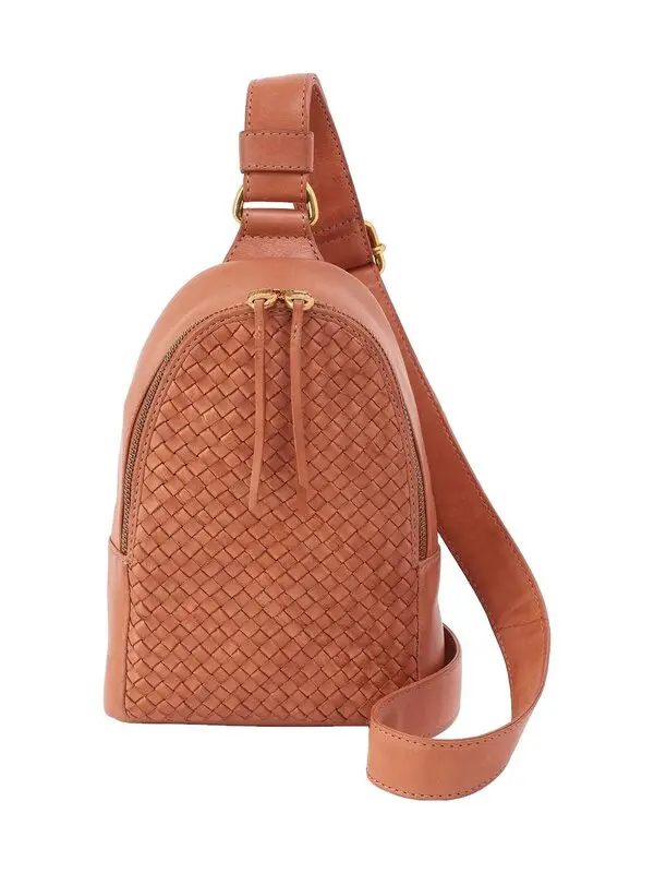 Hobo Fern Woven Leather Sling Bag - Harvest Wheat