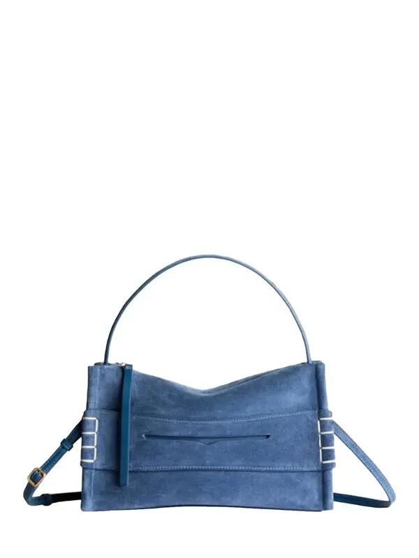 JW Anderson Small Loafer Leather Top Handle Bag - Mid Blue