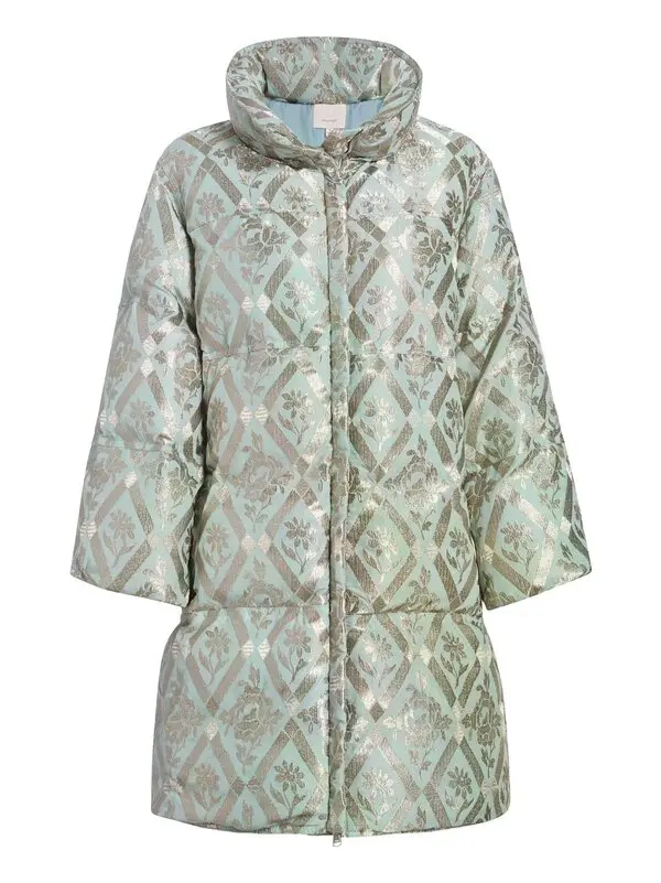 Cinq À Sept Floral Puffer Coat - Blue