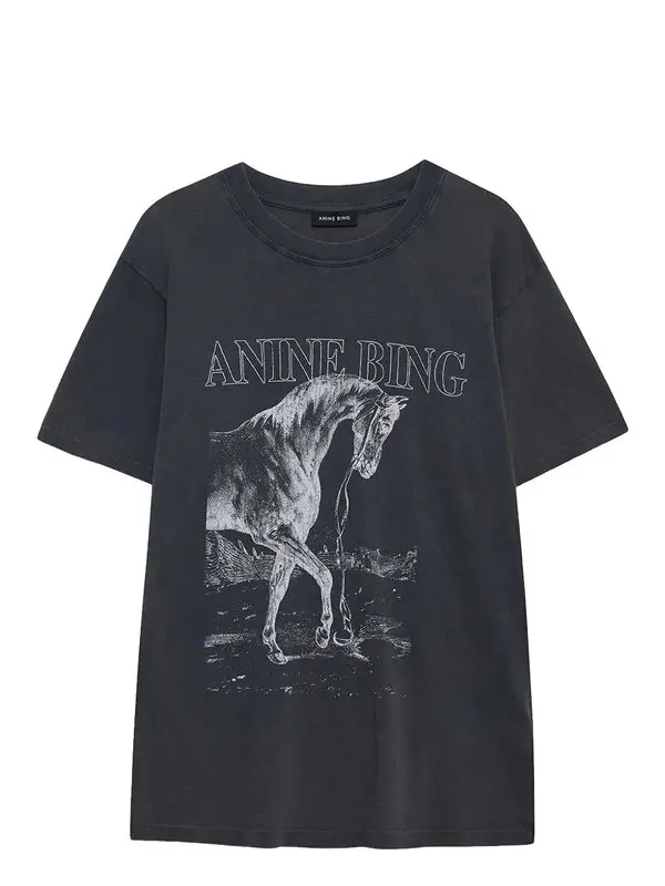 ANINE BING Lili Tee Horse - Black