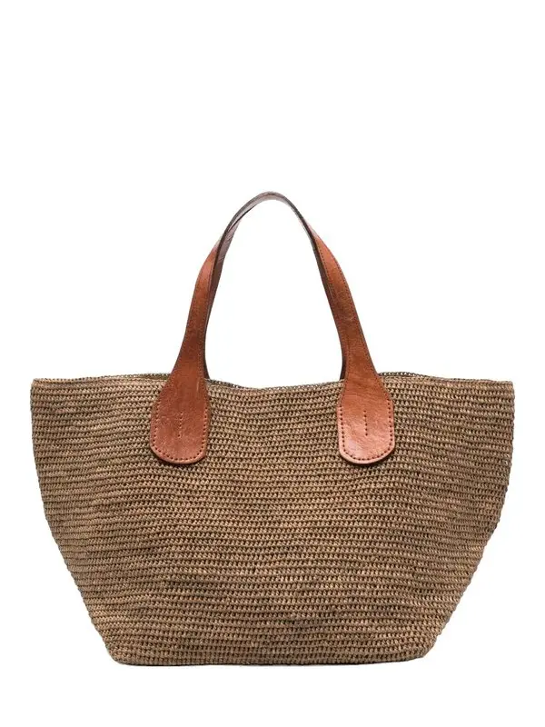 IBELIV Raffia Tokyo Ii Satchel - Brown