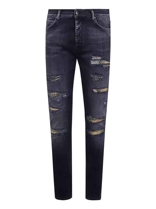 Amiri Snake Thrasher' Skinny Jeans - Black