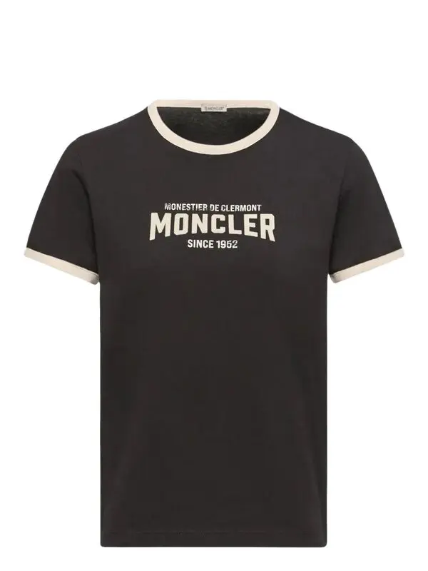 Moncler Short Sleeve Pure Cotton Jersey T-shirt - Black