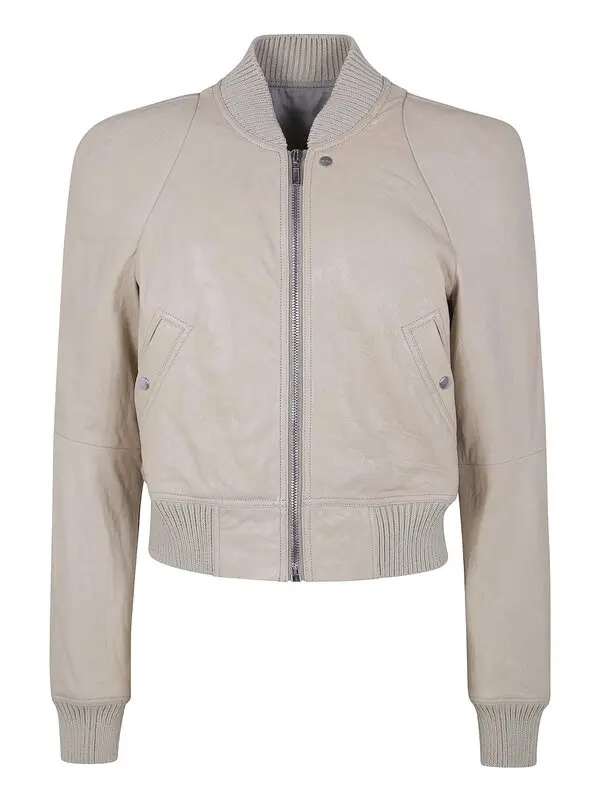 Rick Owens Temple Flight Leather Jacket - Beige