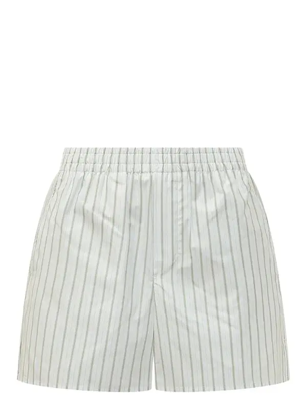 Ami Elasticated Striped Shorts - White