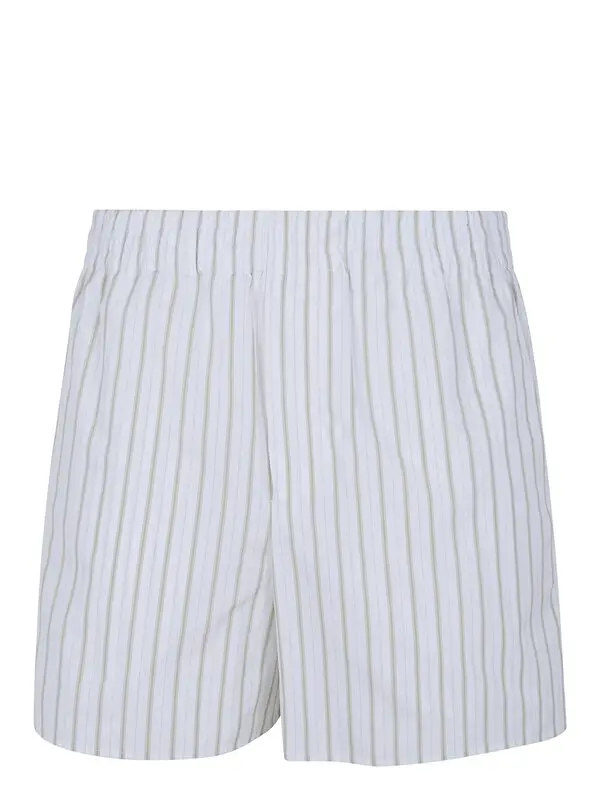 Ami Elasticated Striped Shorts - White