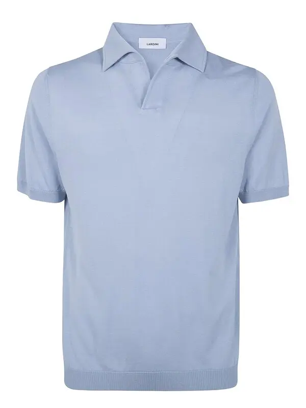 LARDINI Short Sleeves Polo Shirt - Blue
