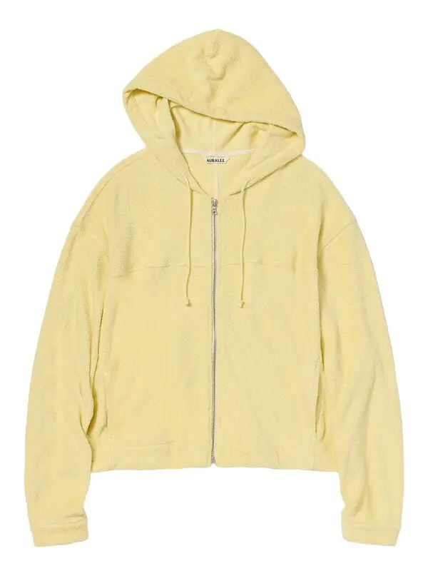 Auralee Cotton Nylon Pile Zip Parka - Yellow