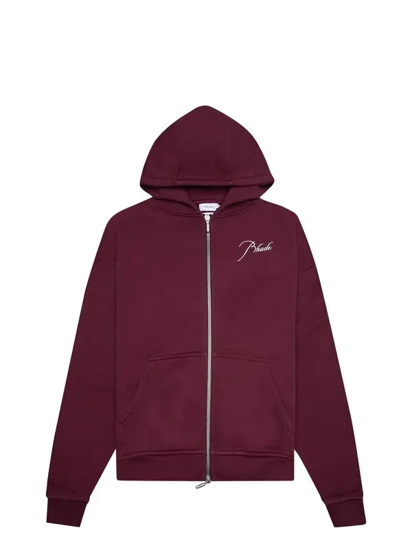 Rhude Zip Up Hoodie - Red