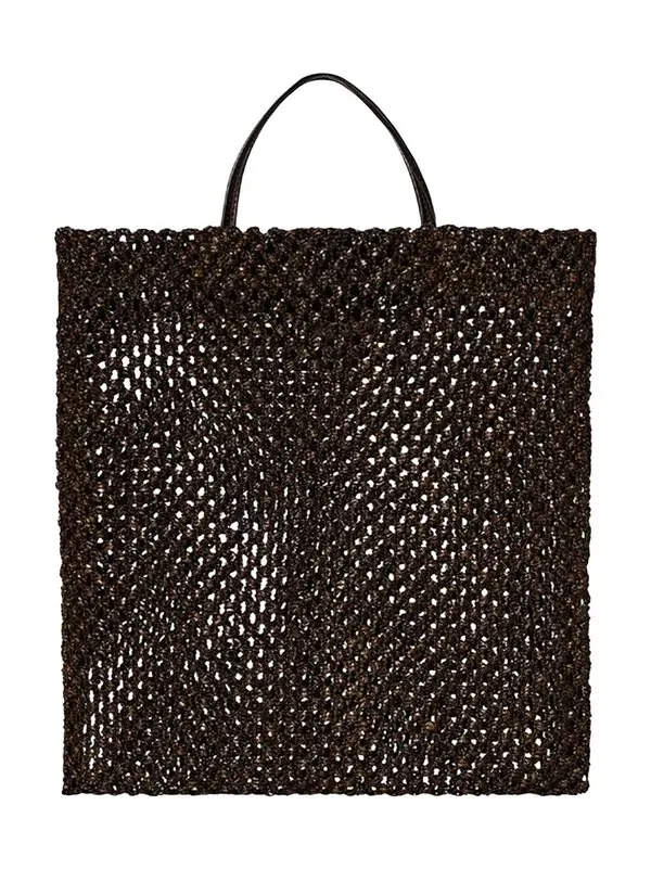 THE ROW Barn Mini Raffia Tote - Brown