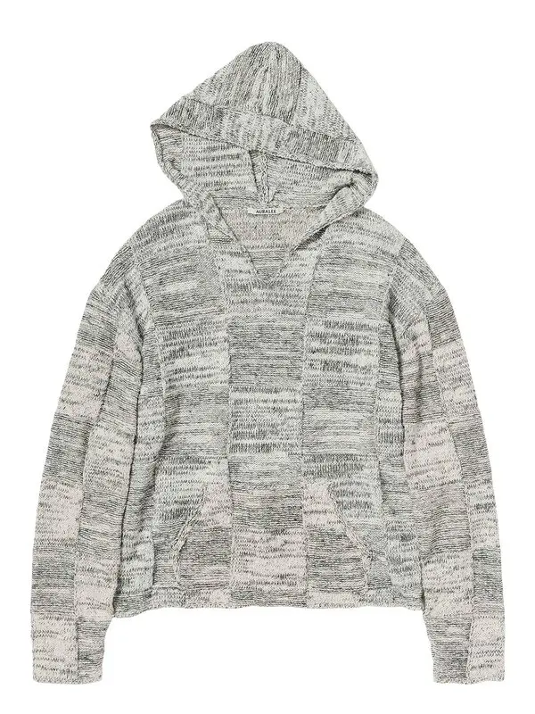 Auralee Panel Knit Pullover Parka - White