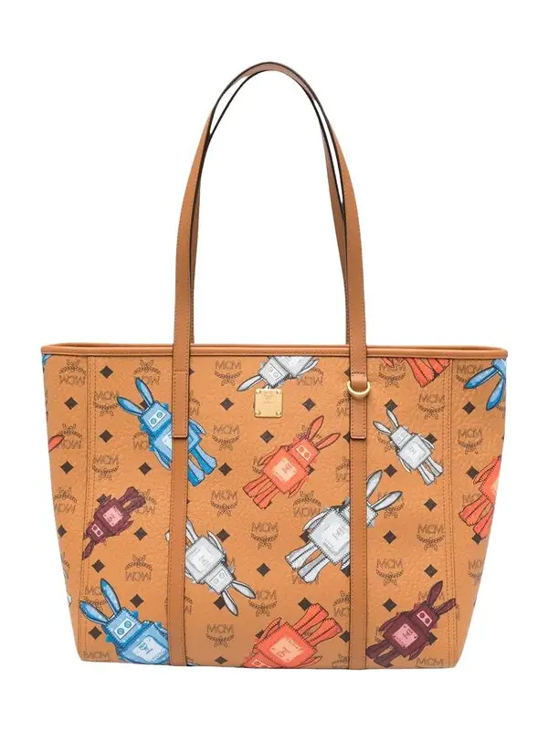 Mcm Toni Vi Hybrid Medium Shopper - Tan