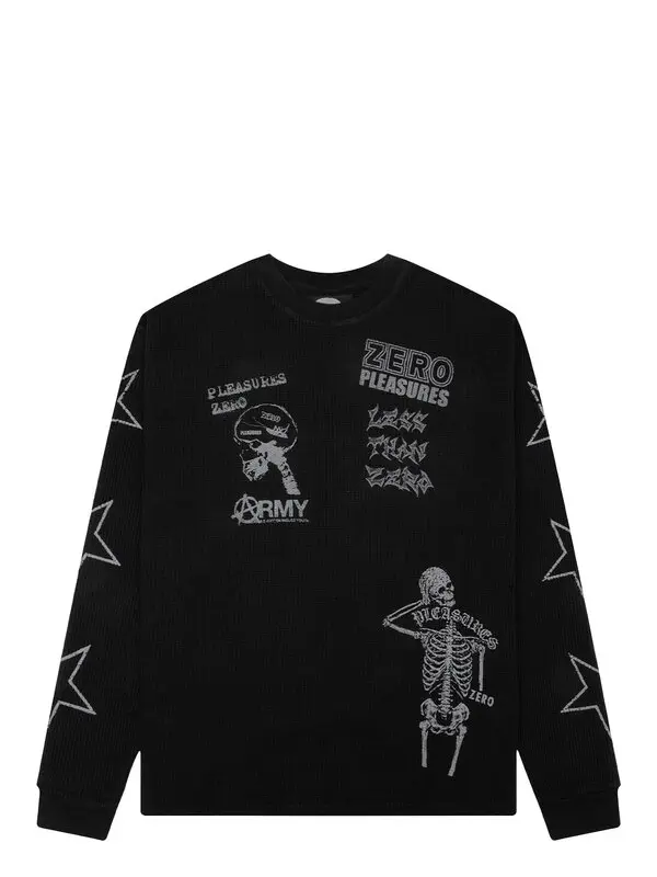 PLEASURES Misled Thermal Long-sleeve T-shirt - Black