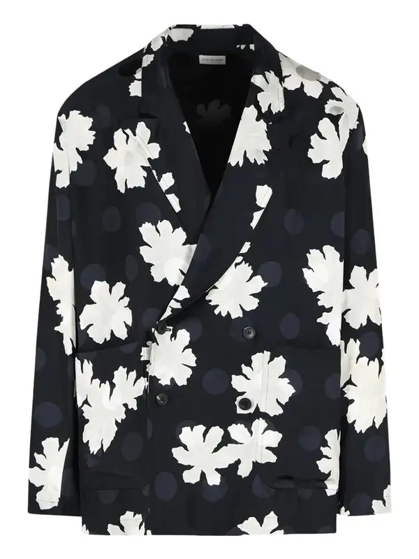 Dries Van Noten Sparse Floral Print Shirt - Black