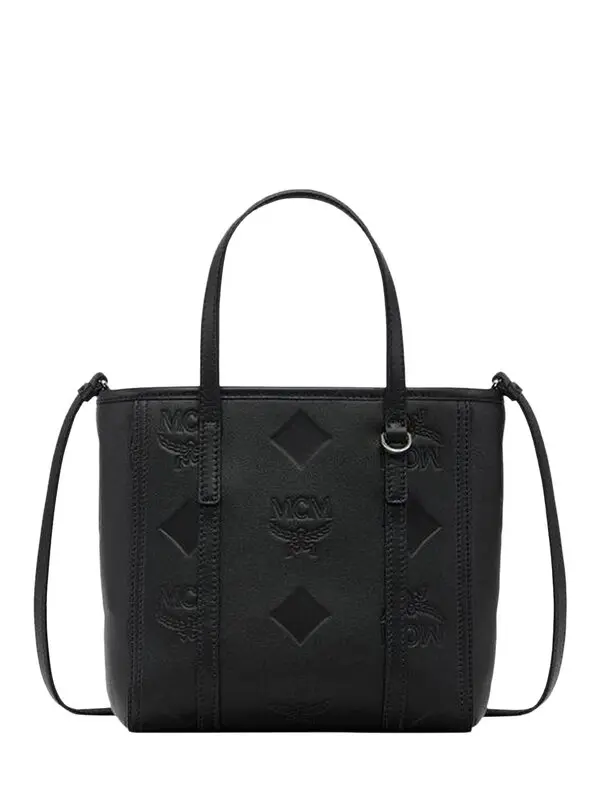 Mcm Toni Leather Mini Shopper - Black