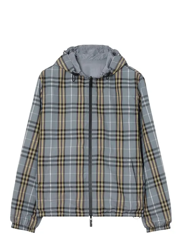 Burberry Reversible Check Hooded Jacket - Blue