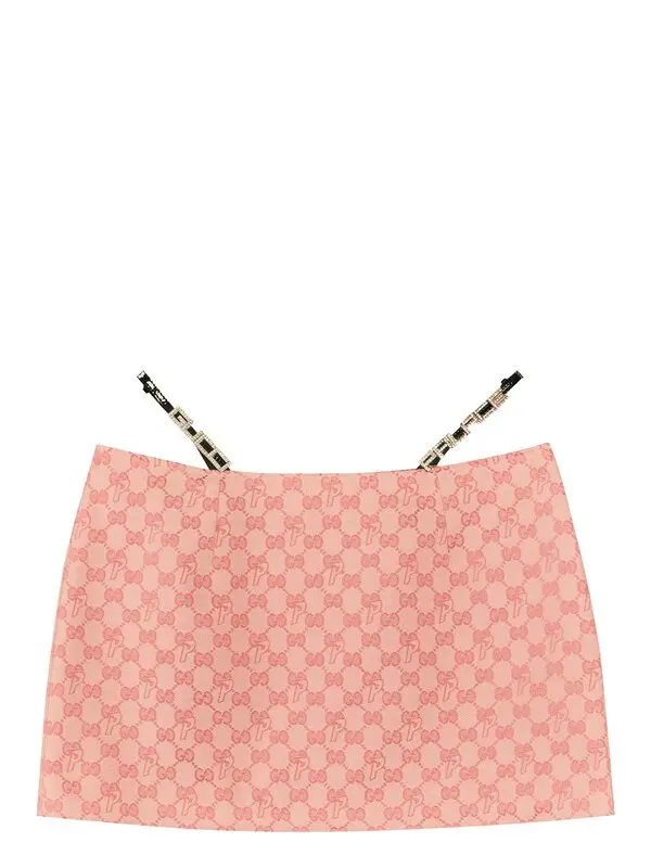 Gucci X Palace Gg-p Canvas Mini Skirt - Pink