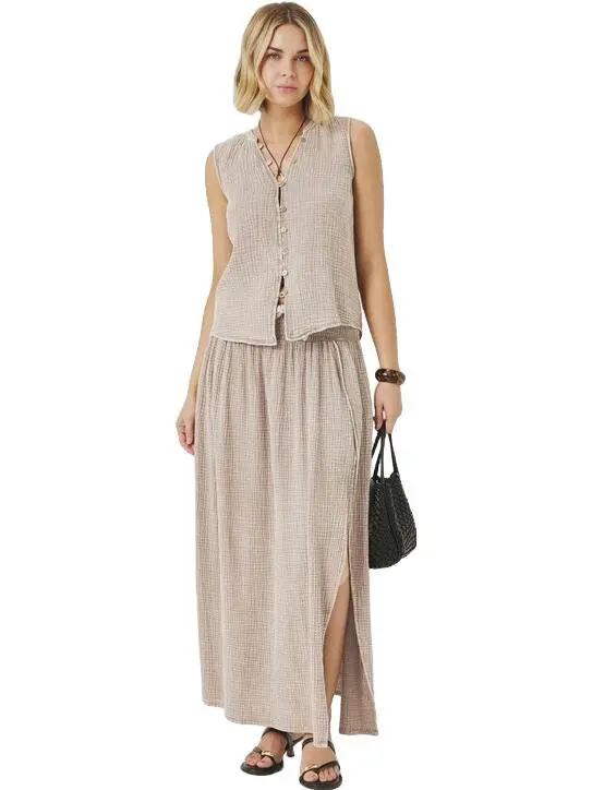 Splendid Ava Gauze Maxi Skirt - Natural
