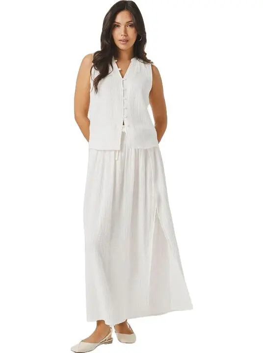Splendid Ava Gauze Maxi Skirt - White