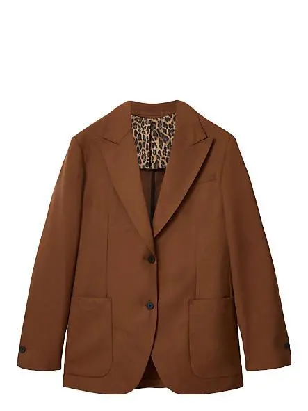 ALLSAINTS Beck Relaxed-fit Wool-blend Blazer - Cognac Brown