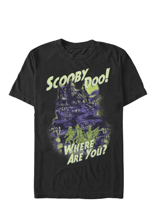 SCOOBY DOO Haunted House Graphic T-shirt - Black