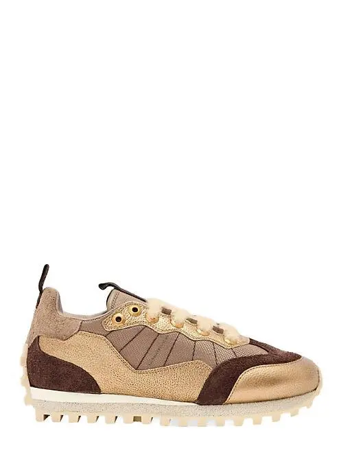 ALLSAINTS Nevis Suede Trainers - Bronze/brown