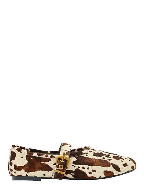 ALLSAINTS Sabine Leather Ballet Flats - Cow Print