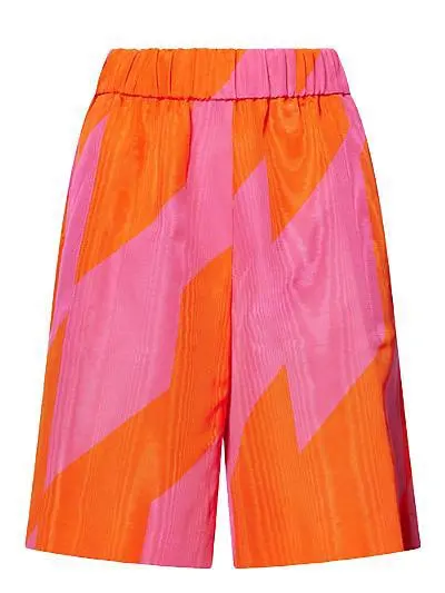 Dries Van Noten Colour-block Cotton-blend Bermuda Shorts - Fuchsia
