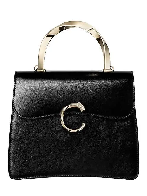 CARTIER Panthère C Small Leather Top-handle Bag - Black