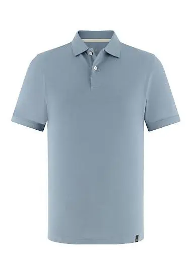Boggi Milano Short-sleeved Piqué Cotton-blend Polo Shirt - Light Blue