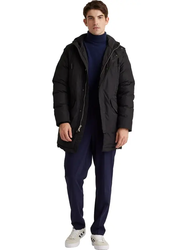 Quince Featherless Long Puffer Parka - Black