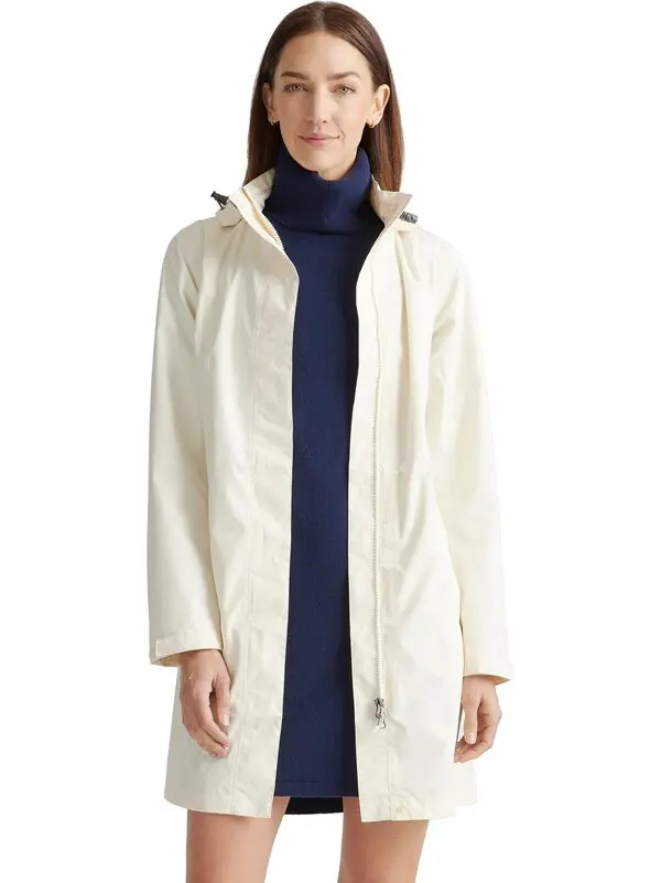 Quince Weather Proof Long Rain Shell Jacket - Ivory