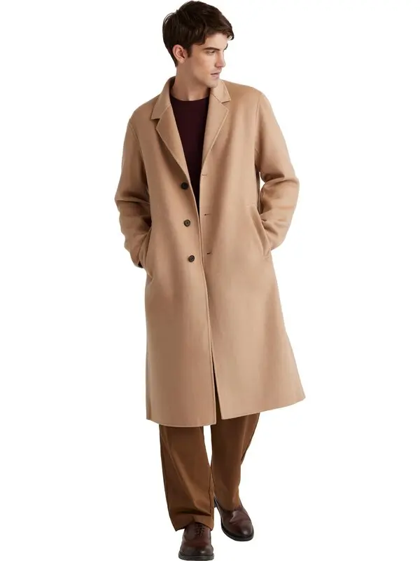 Quince 100% Mongolian Cashmere Double-faced Overcoat - Camel