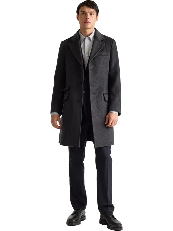 Quince 100% Mongolian Cashmere Double-faced Overcoat - Heather Graphite