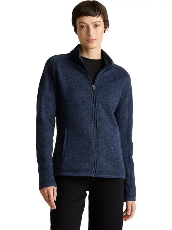 Quince Sweater-knit Fleece Full-zip Jacket - Navy