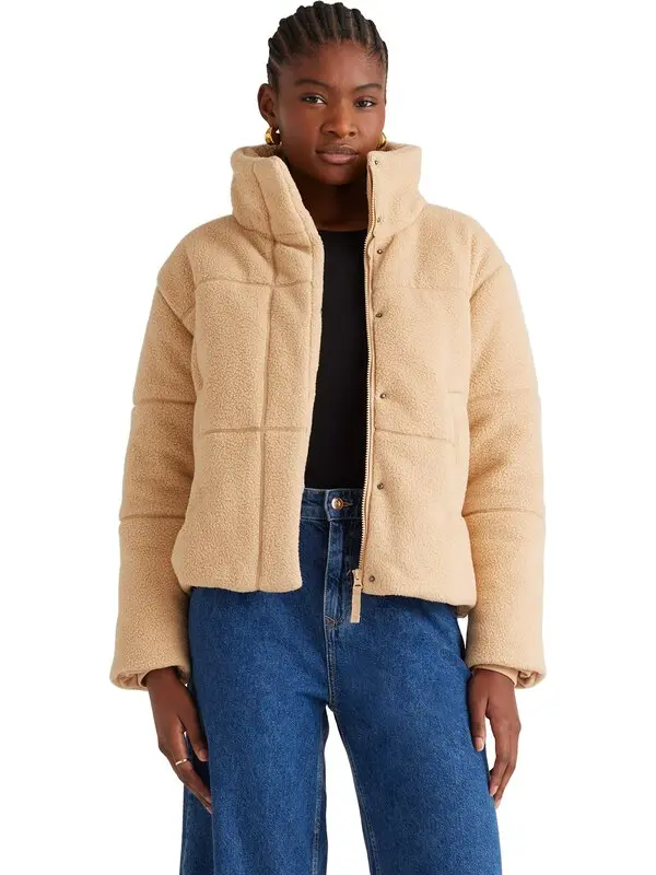 Dames Fleece Jas Met Sherpa Voering - Warme Winterjas Met Open Voorkant En Zachte Stijl
