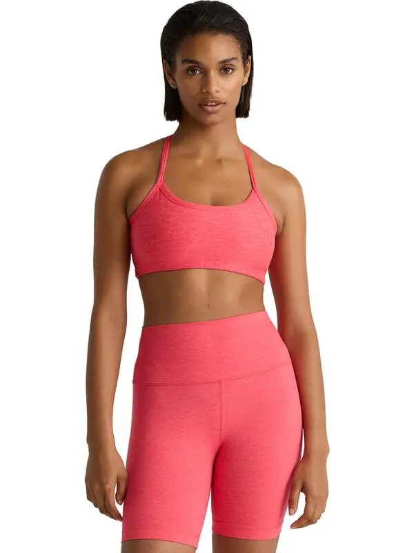 Quince Ultra-soft Scoop Neck Racerback Bra - Heather Coral