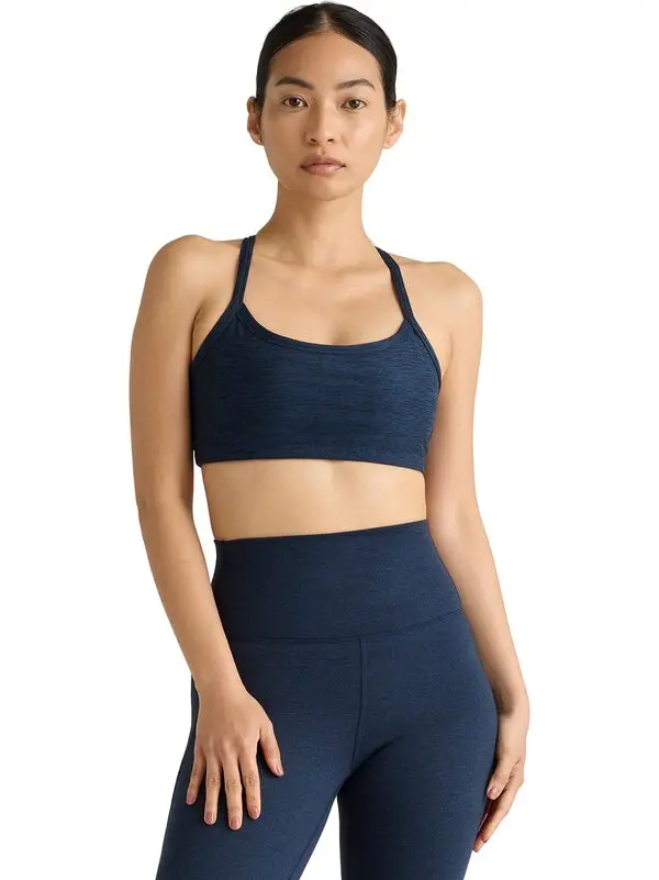 Quince Ultra-soft Scoop Neck Racerback Bra - Heather Navy