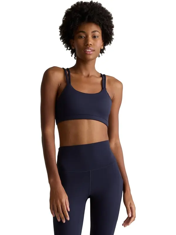 Quince Ultra-form Scoop Neck Strappy Bra - Deep Navy