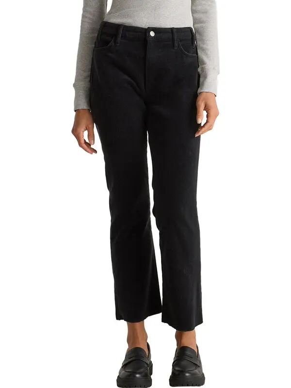 Quince Organic Stretch Corduroy Kick Flare Trousers - Black