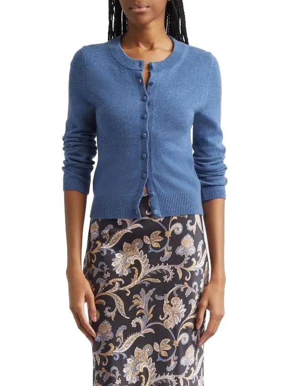 Veronica Beard Daro Cashmere Cardigan - Blue Coast Melange