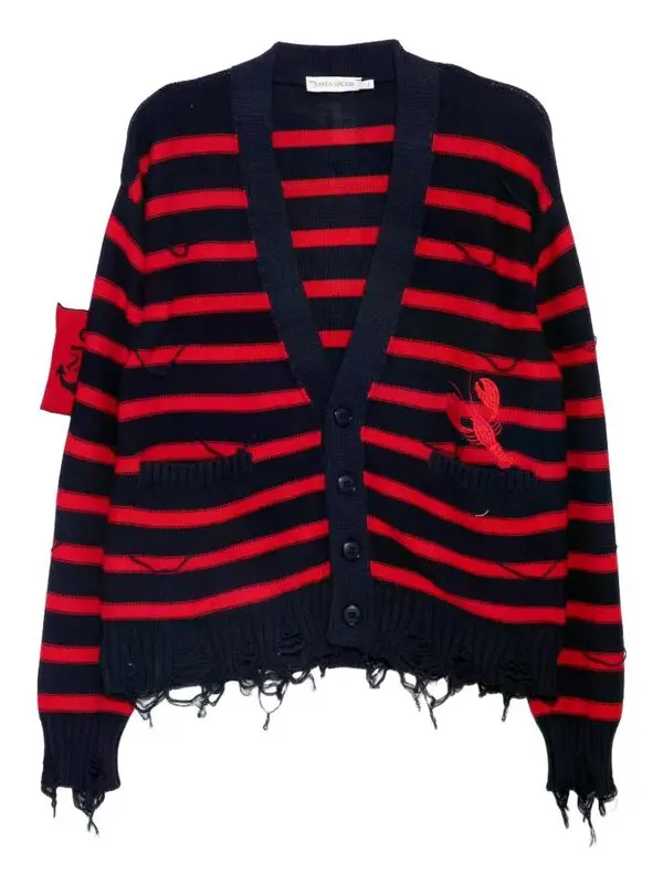 Joshua Sanders Striped Lobster Cardigan - Blue