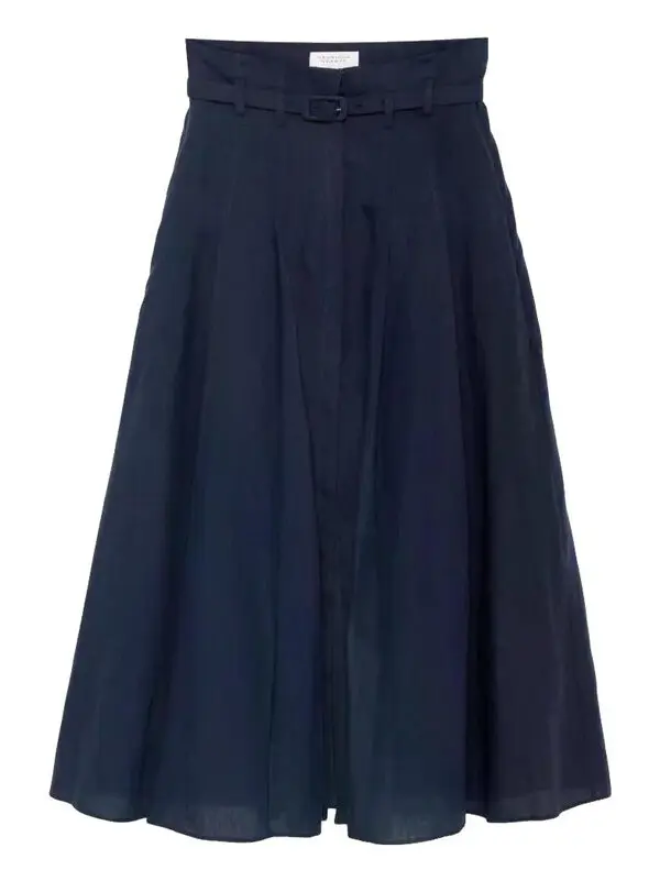 Gabriela Hearst Dugald Pleated Midi Skirt - Blue
