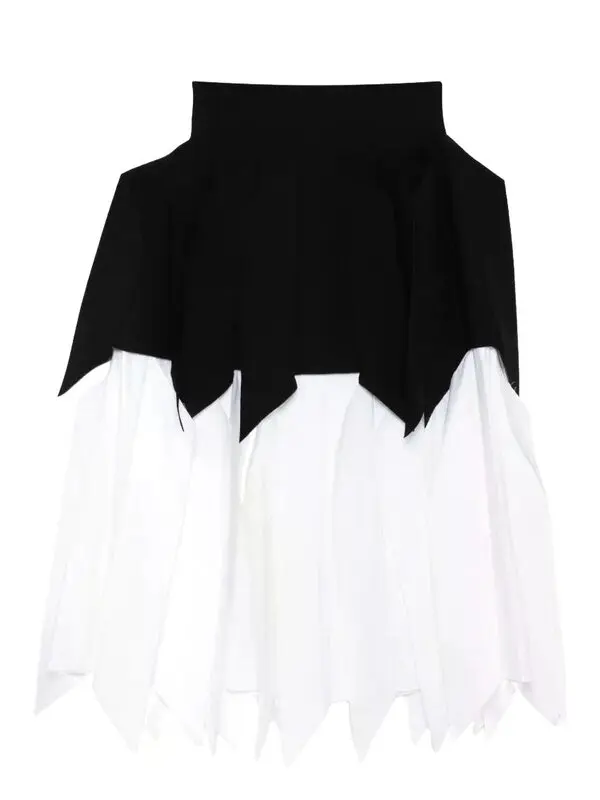 A.W.A.K.E. Mode Poplin Asymmetric Skirt - White