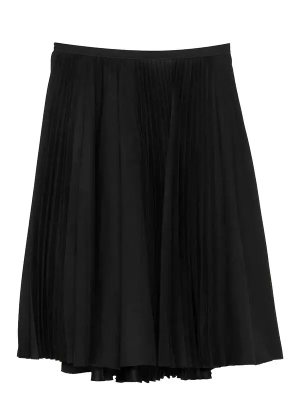 Marni Satin Pleated Midi Skirt - Black